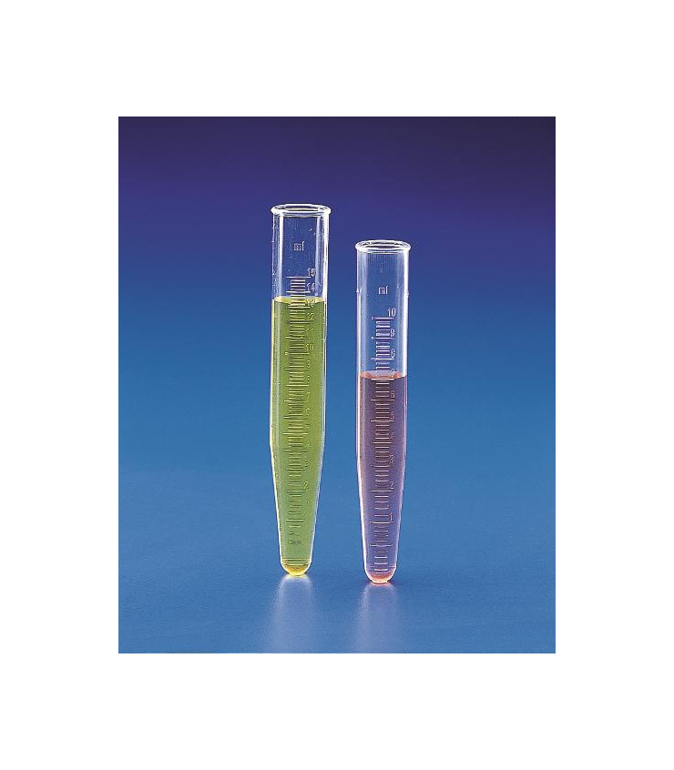 TEST TUBE GRAD CONICAL TPX, 15ml, 18mm D, Grad 0.2ml, 118mm H