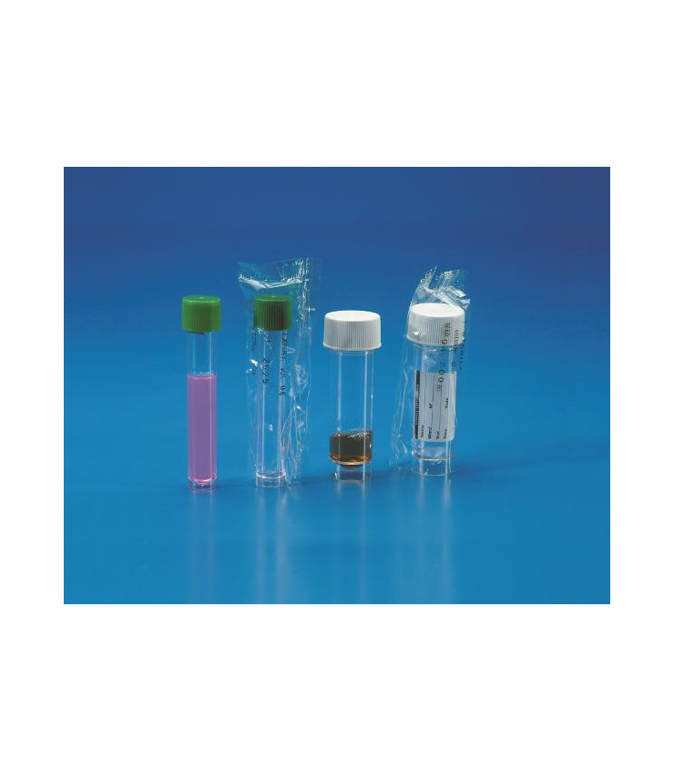 TEST TUBE+ SCREW CAP PS, 30ml, 25mm D, 92.4mm H, STERILE I/W