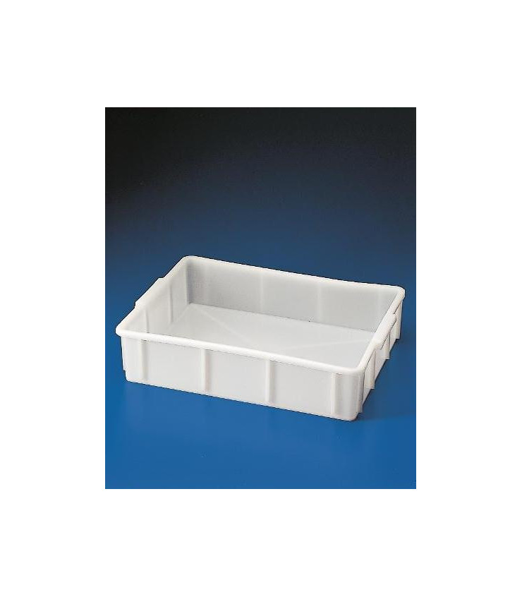 TRAY STACKABLE DEEP HDPE, 10L, 310x415x97mm, White