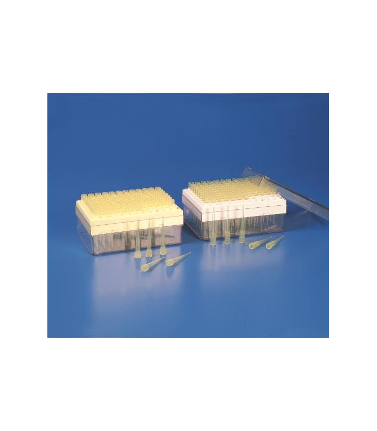 PIPETTE TIPS IN RACKS, UNIVERSAL PP, 2-200uL, YELLOW, 96 PLACE, PS Rack ...